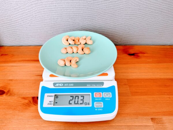 10g・20g・60gのミックスナッツはどれくらい？種類ごとに計測！｜Kojimatome